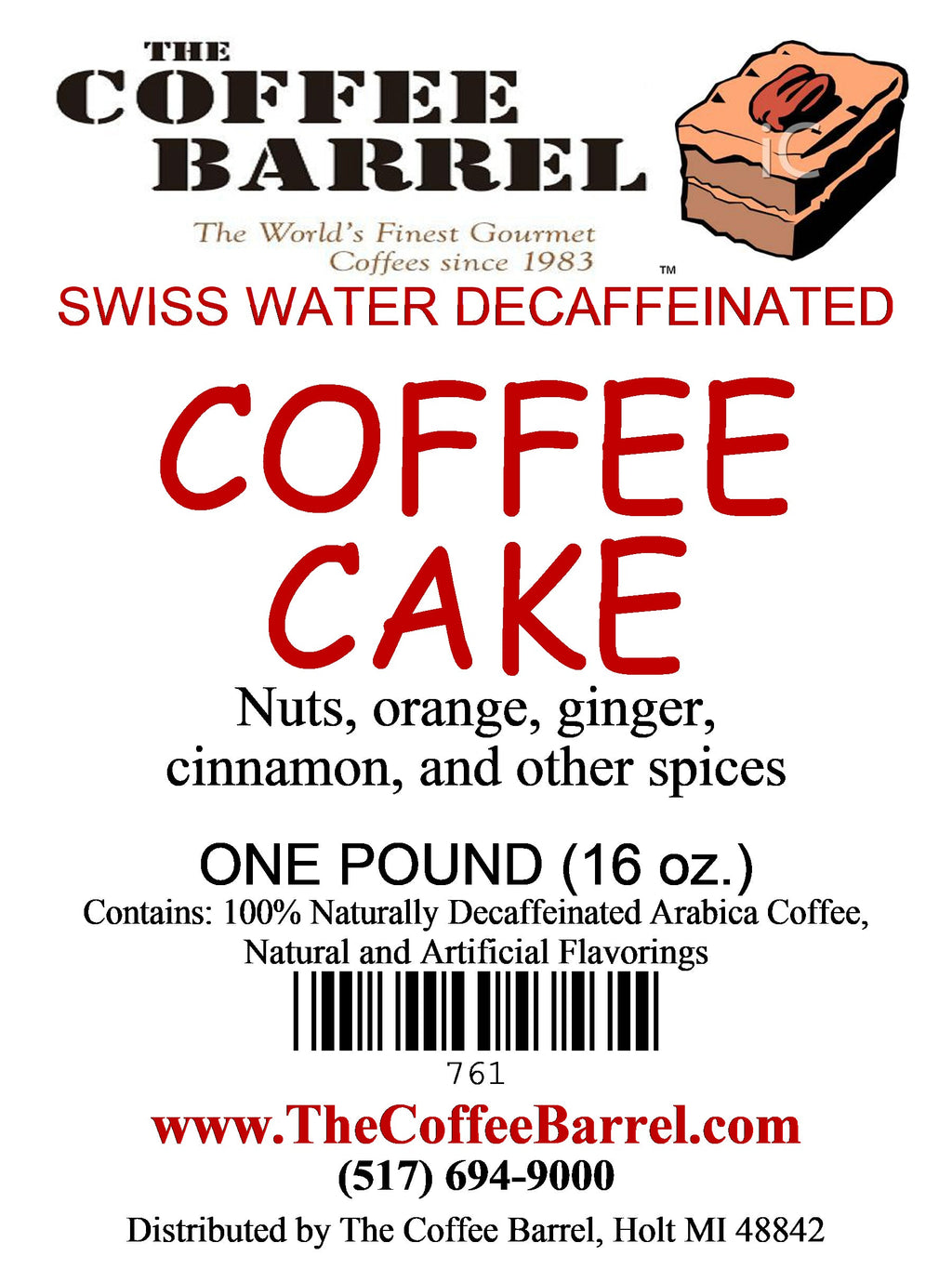 Coffee Cake- Decaffeinated – Thecoffeebarrel
